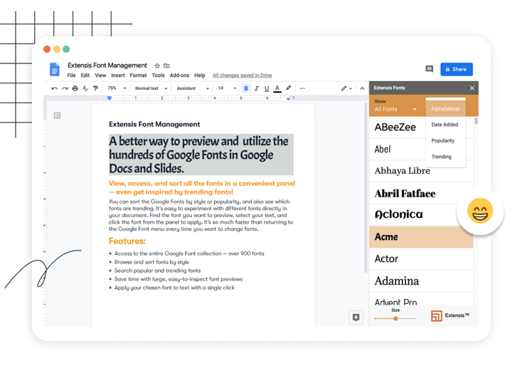 Fonts for Google Docs | View Google Docs Fonts Quickly | Extensis